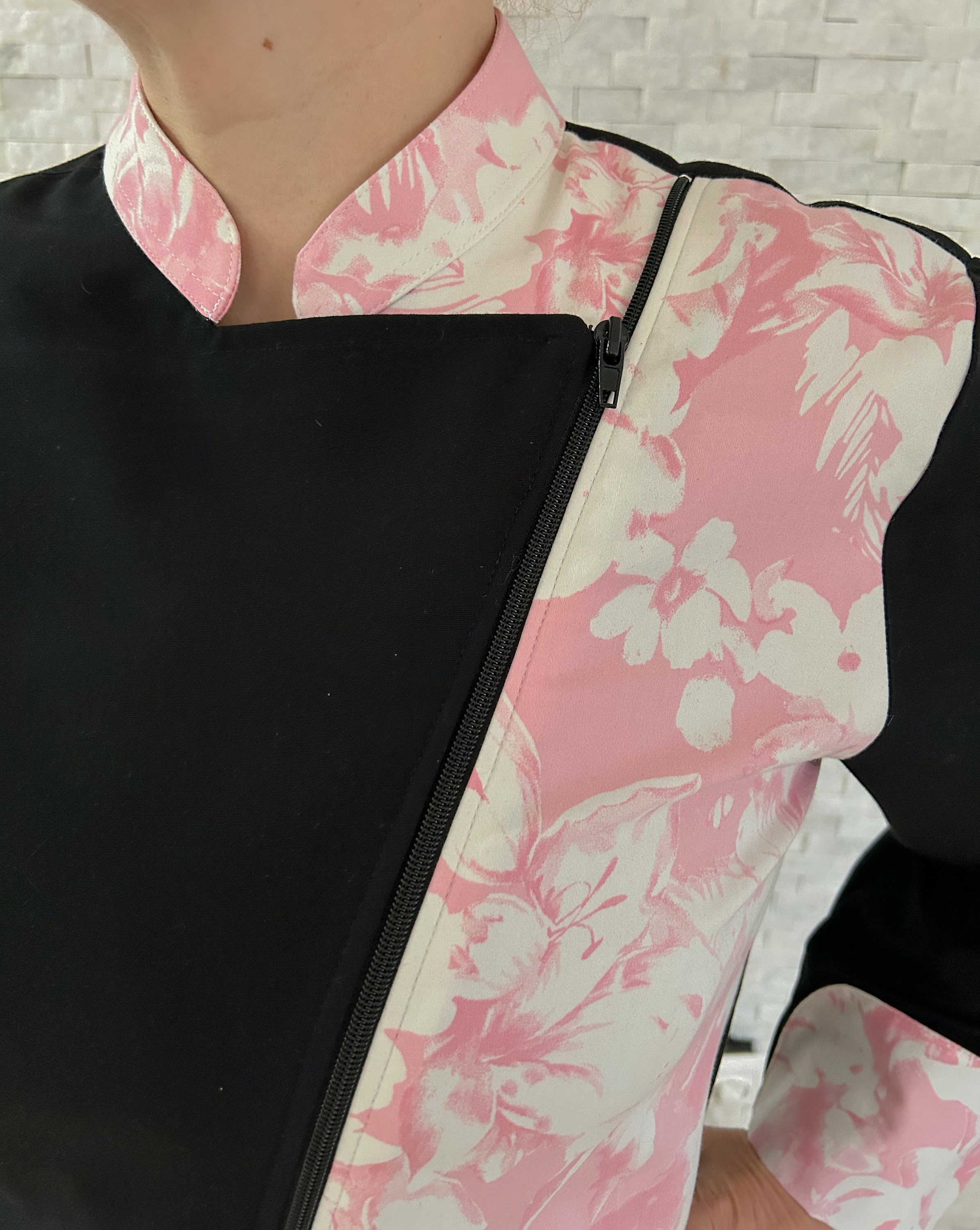 Patterned Chef Coat With Zipper for Women Chef Jacket for Women ...