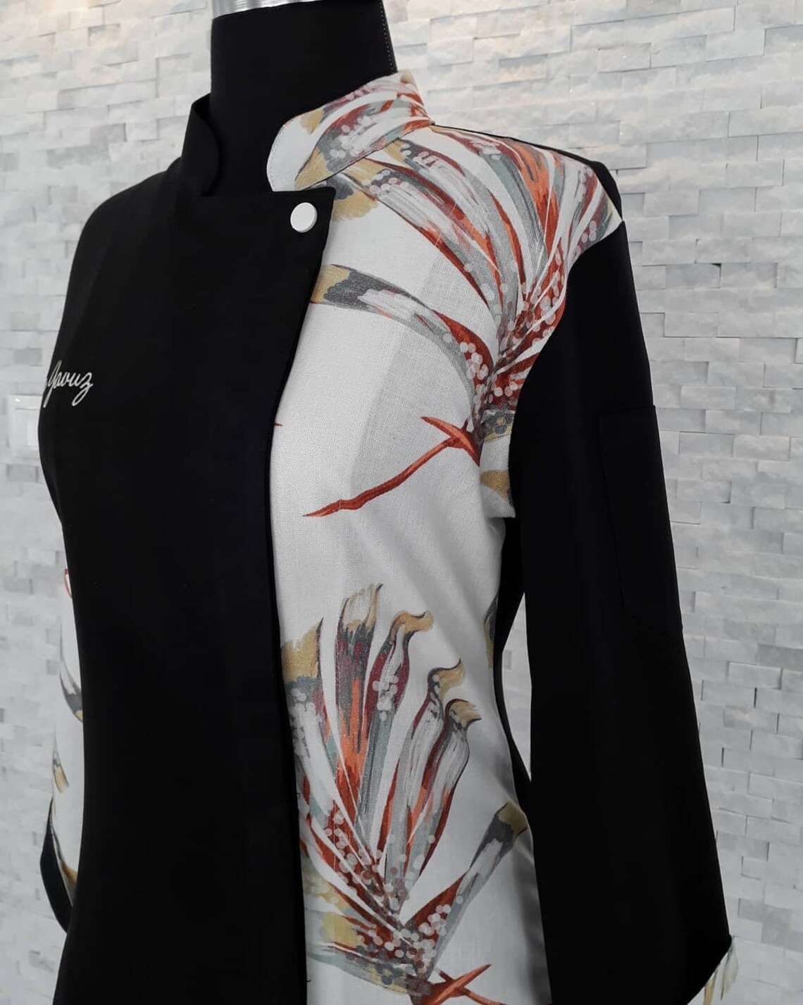 Patterned Costom Chef Coat Chef Jacket for Women Bartender Uniform Free ...