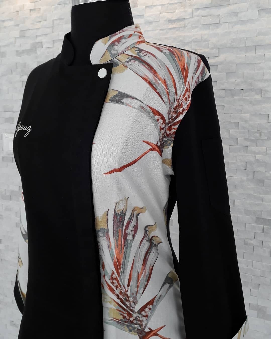 Patterned Costom Chef Coat Chef Jacket for Women Bartender Uniform Free ...