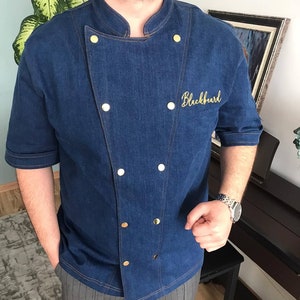 Denim Chef Jacket for Men and Women Personalized Chef Coat Short ...