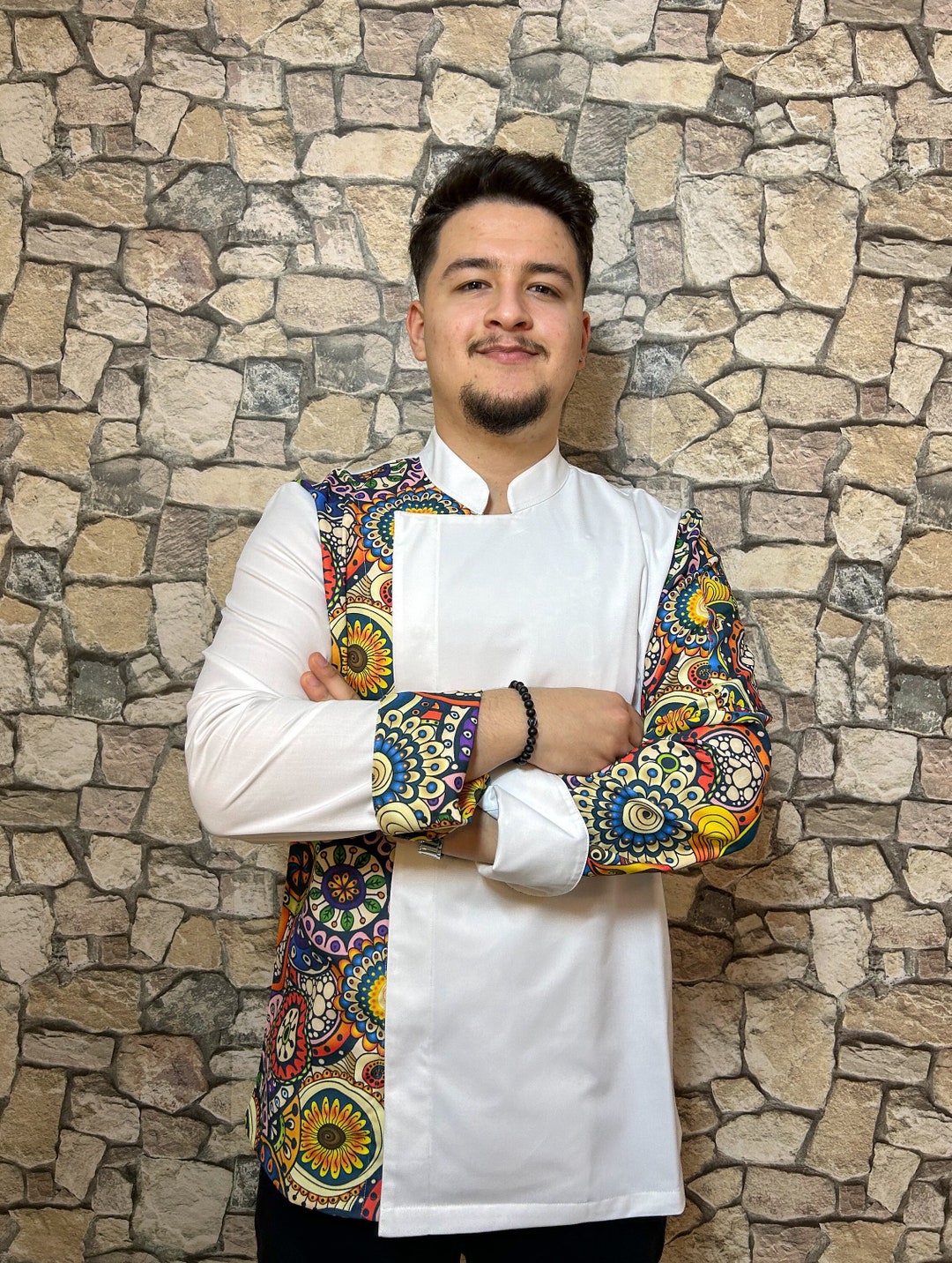 Patterned Personalized Chef Coat Chef Jacket Embroidered for Man and ...