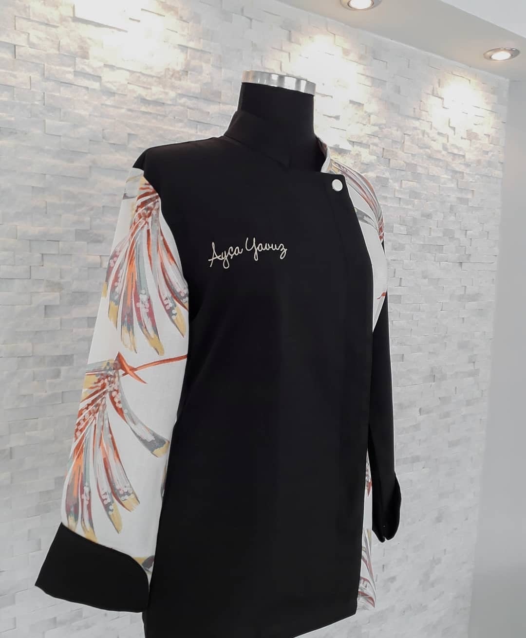 Patterned Costom Chef Coat Chef Jacket for Women Bartender Uniform Free ...