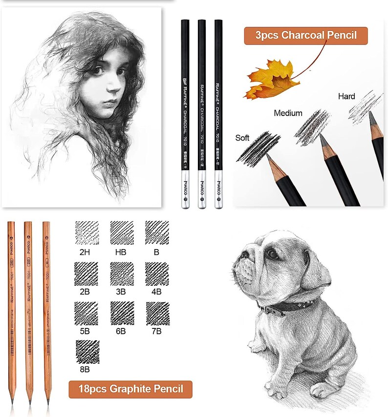 Drawing Pencils, Art Supplies Sketch Pencils Kit for Kids Adults ...