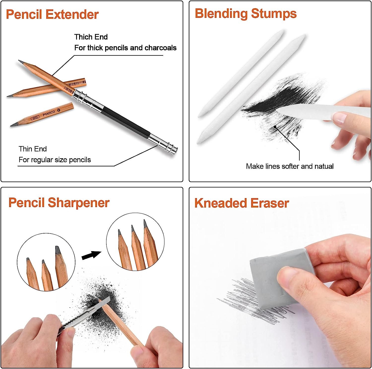 Drawing Pencils, Art Supplies Sketch Pencils Kit for Kids Adults ...