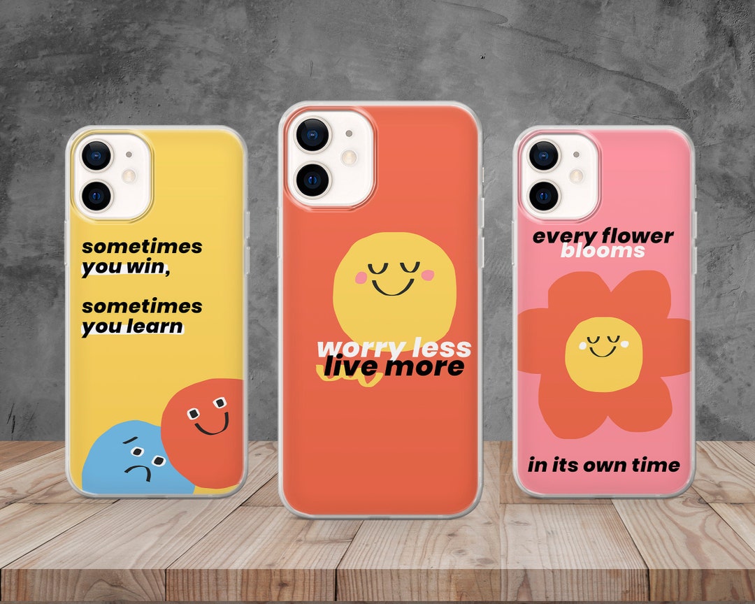 Preppy Doodle Phone Case Smiley Cute Cover for iPhone 14, Xs, 12, 13 ...