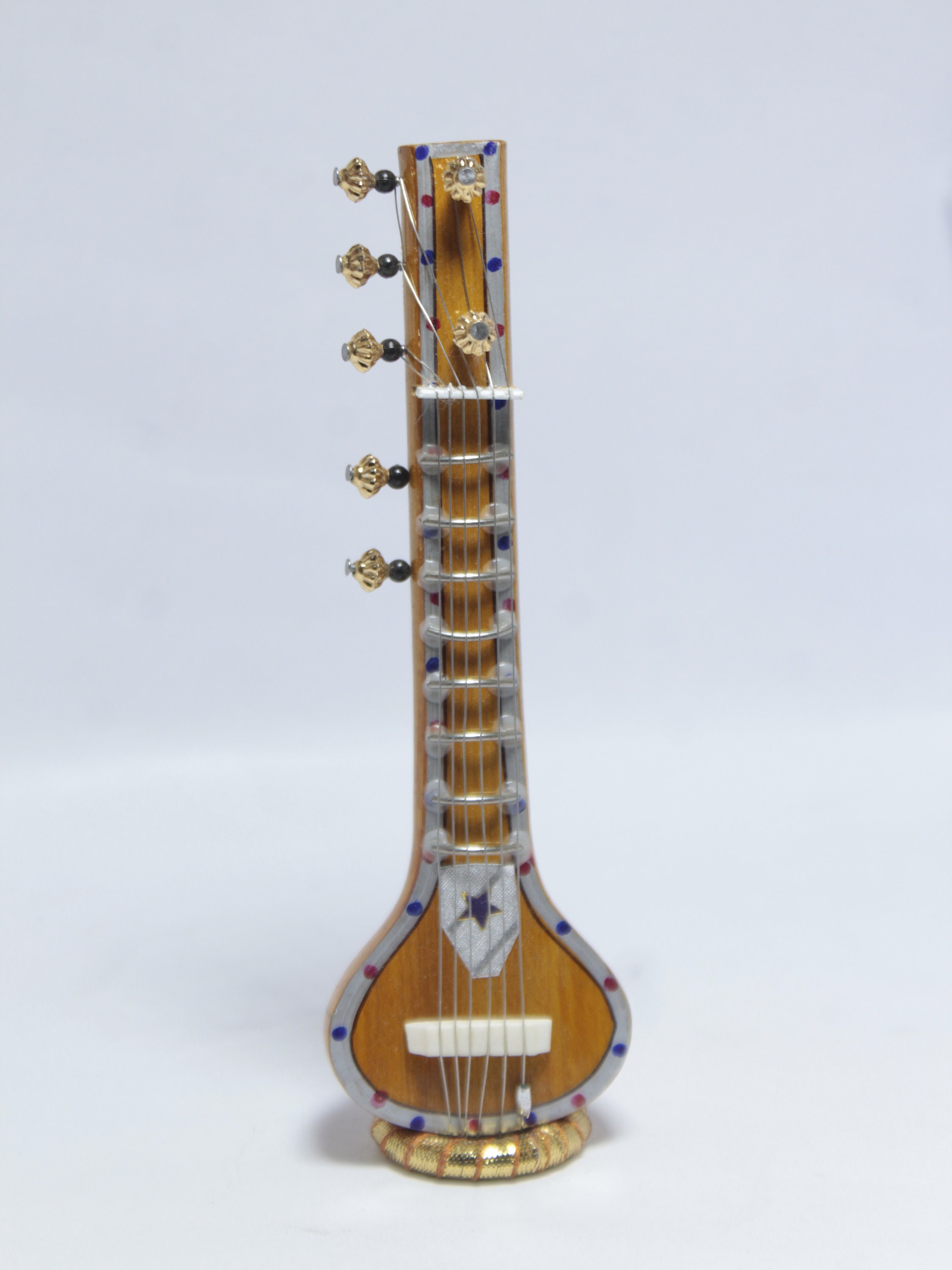 Sitar Miniature 7 Inch Wood Crafted by Indian National Awardee Taj ...