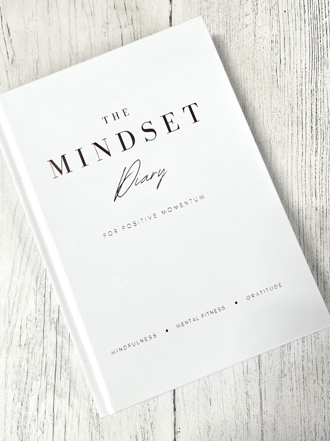 Mindset Diary: White & Champagne Gold (gratitude Journal | Goal Setting ...