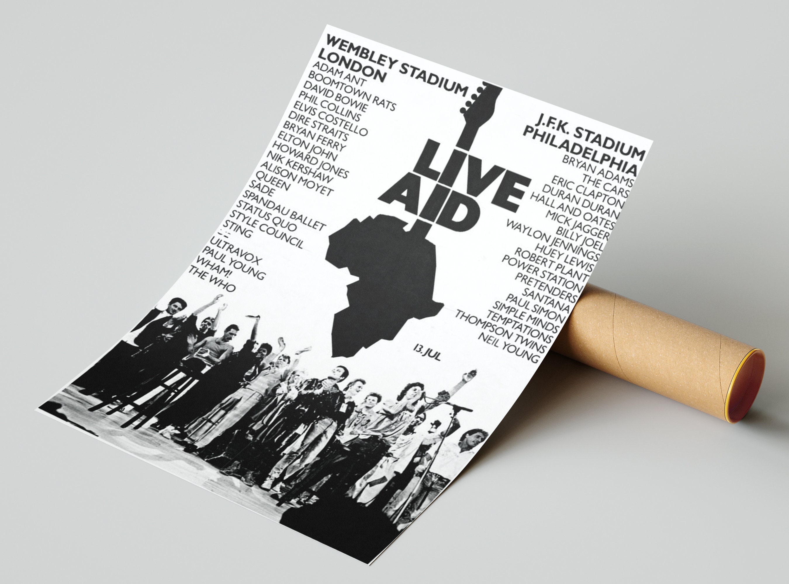 Live AID poster, Band poster, Concert Poster, Music Poster, Wall ...