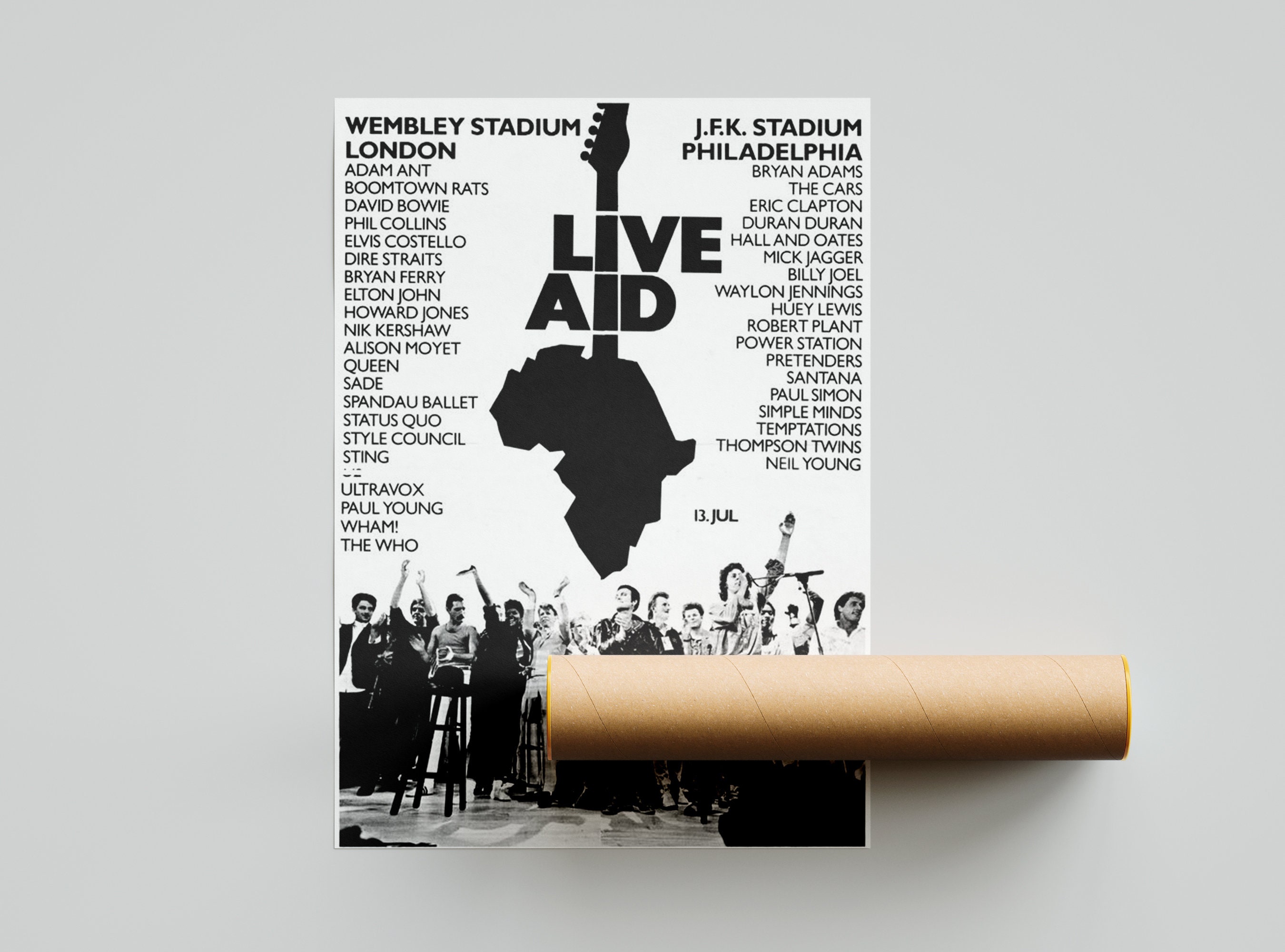 Live AID poster, Band poster, Concert Poster, Music Poster, Wall ...