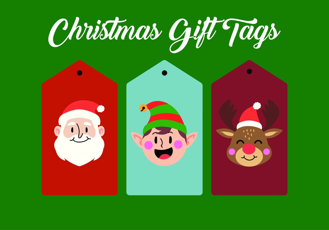 Holiday Christmas Gift Tag Printable Set - Etsy
