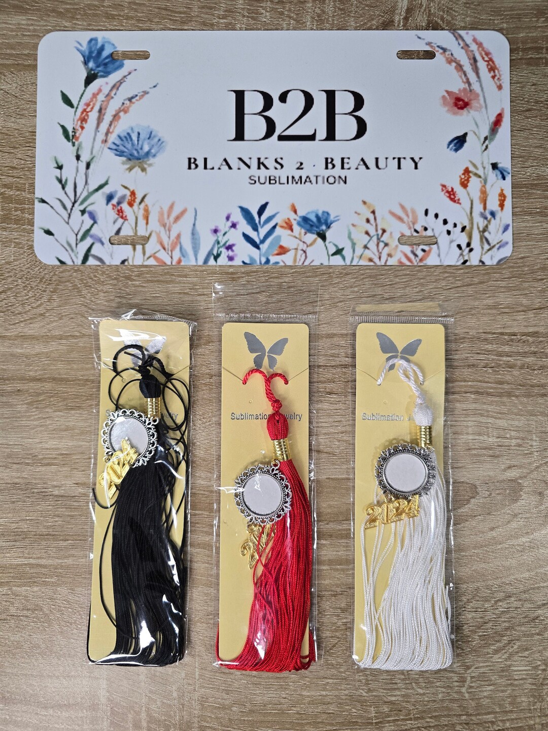 Sublimation Blank Graduation 2024 Photo Charm Tassel, Memorial Photo ...