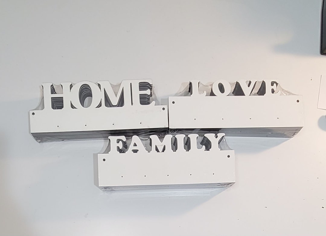 Wood (MDF) Word (family, Home & Love) Wall Key Holder - Etsy