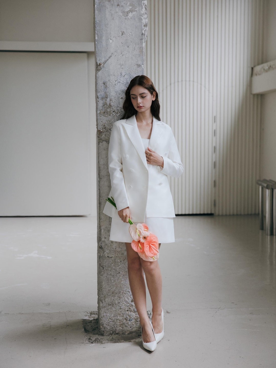 Bridal Jacket White Wedding Jacket Bridal Long Sleeve Suit Women Tuxedo ...