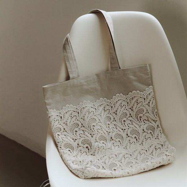 Lace Tote Bag - Etsy