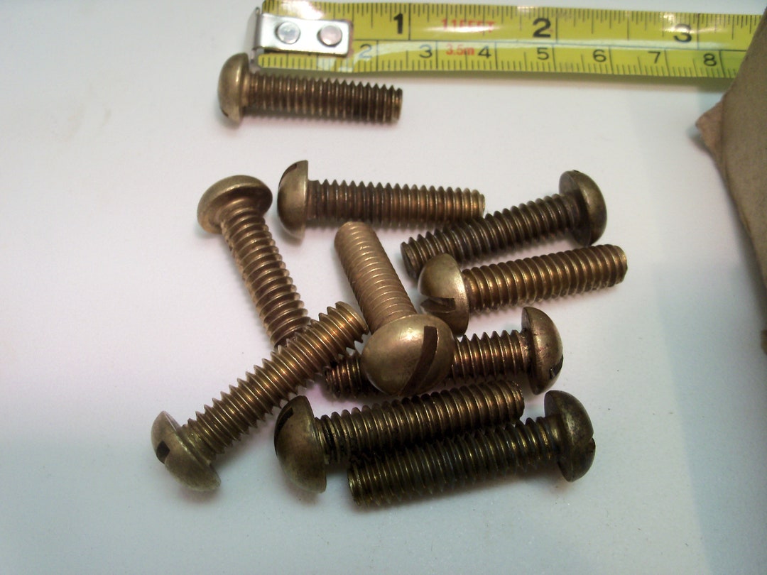 Brass Slotted Round Head Machine Screw 1/4-20 X 1”. NEW. VINTAGE 1950's ...