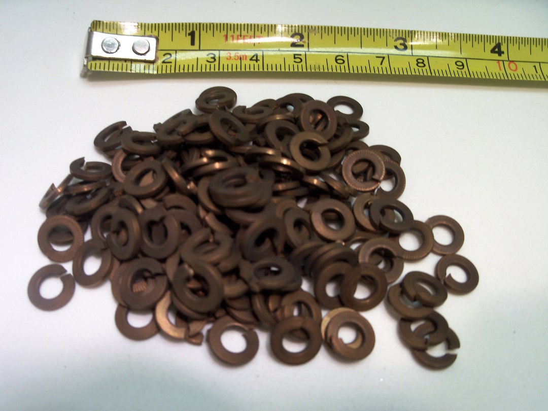 Silicon Bronze Lock Washer #8. NEW. VINTAGE 1950's. Made in the USA ...