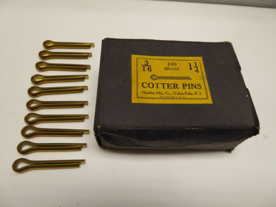 3/16" X 1-1/4" Brass Cotter Pin. Dark Color. NEW. VINTAGE 1950's. Made ...