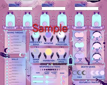 Moon Dnd Sheet - Etsy