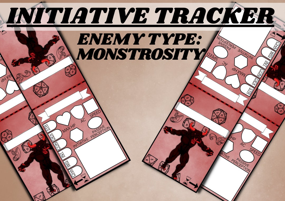 Enemy Initiative Tracker Monstrosity Digital Printable - Etsy