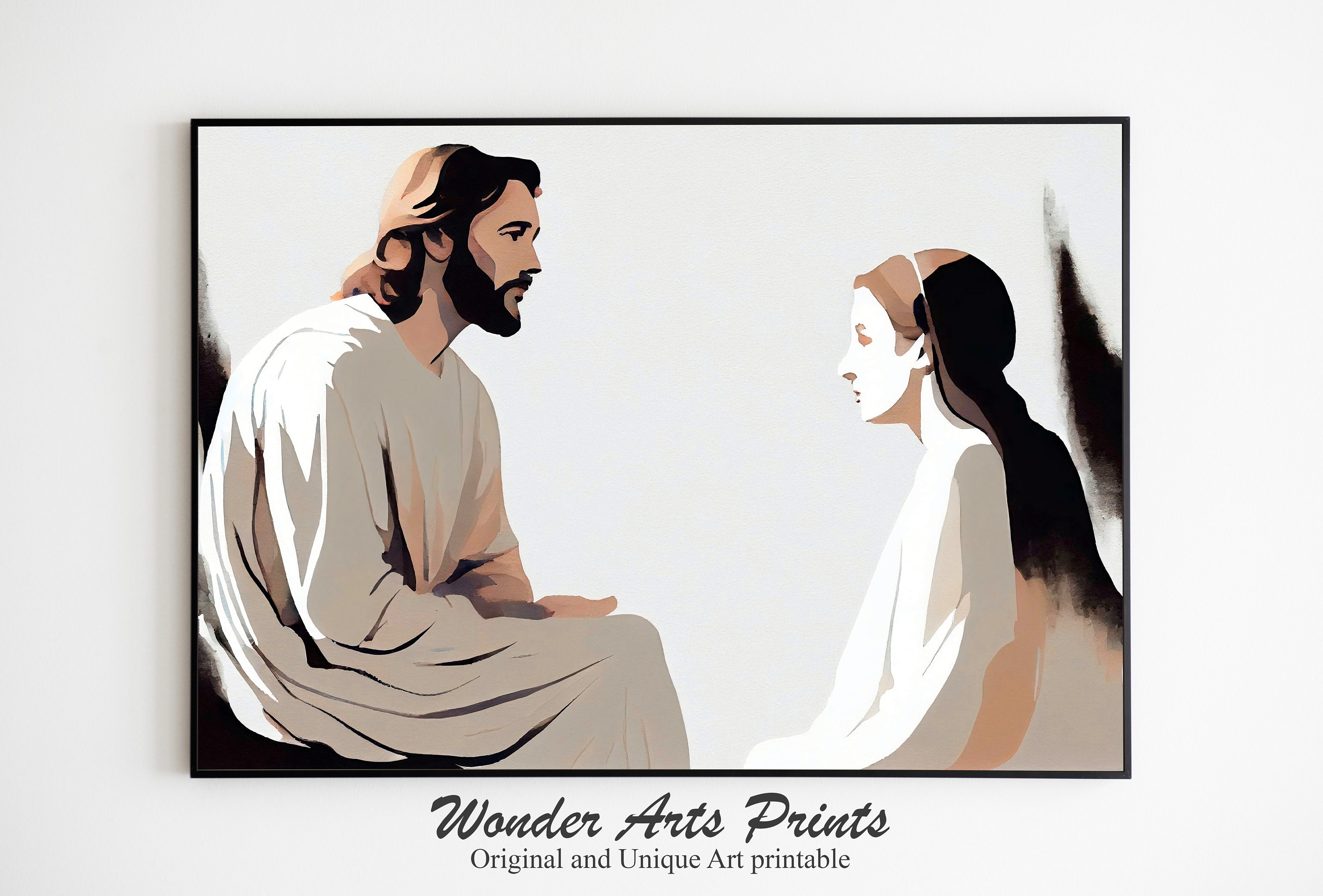 Jesus Listening, Jesus Portrait, Christ LDS Painting, Catholic Print ...