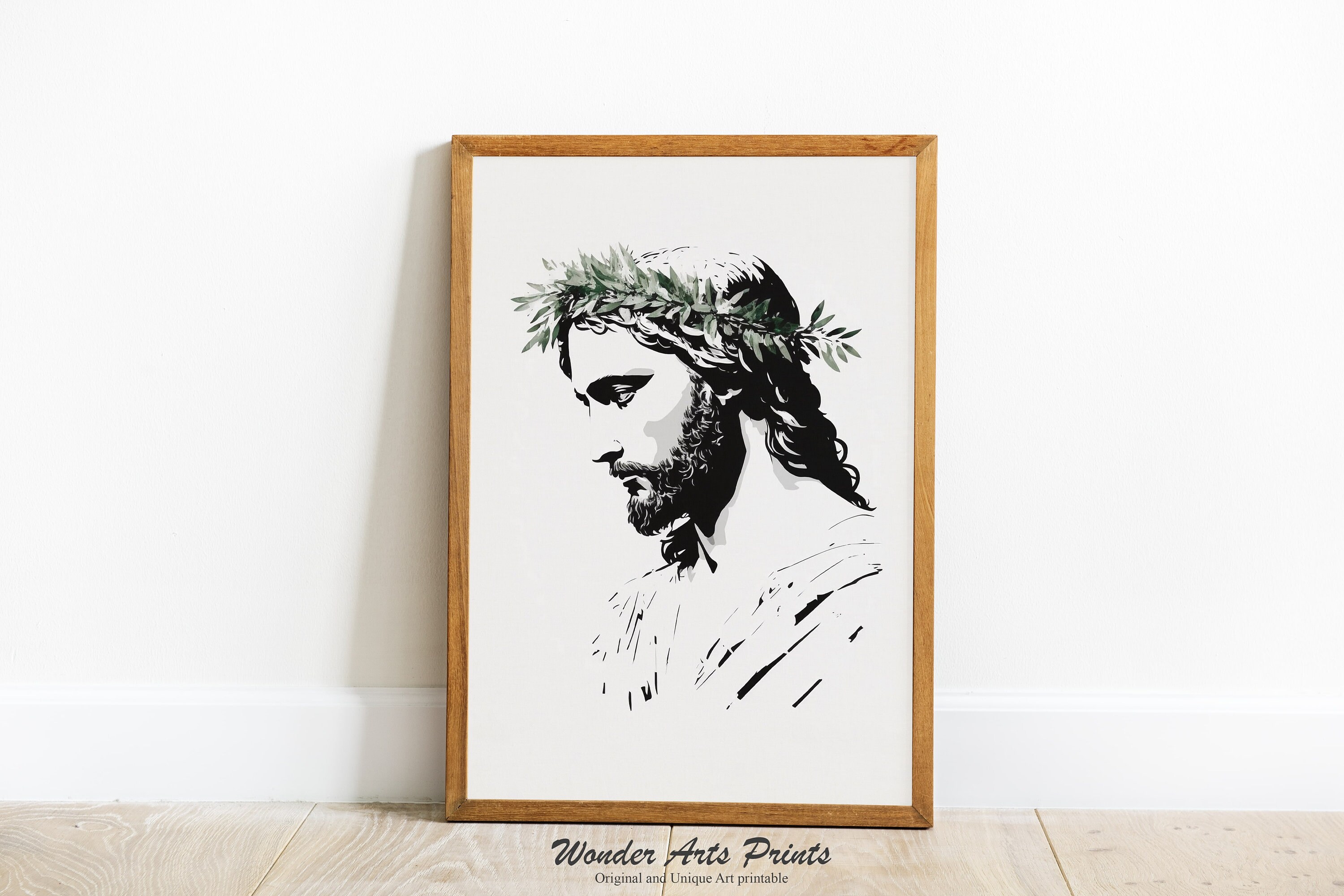 Jesus Line Drawing Portrait, Jesus Picture, Catholic Print, Jesus Art ...