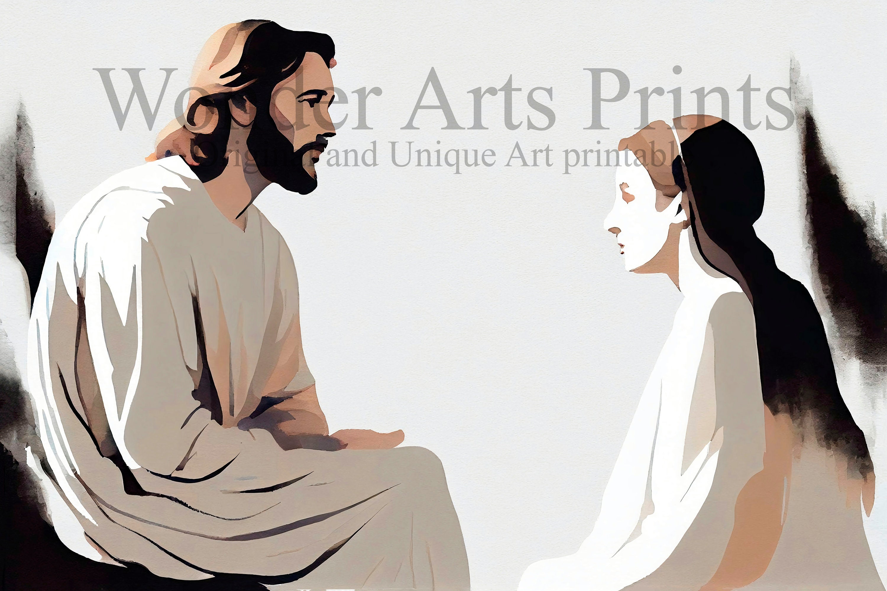 Jesus Listening, Jesus Portrait, Christ LDS Painting, Catholic Print ...