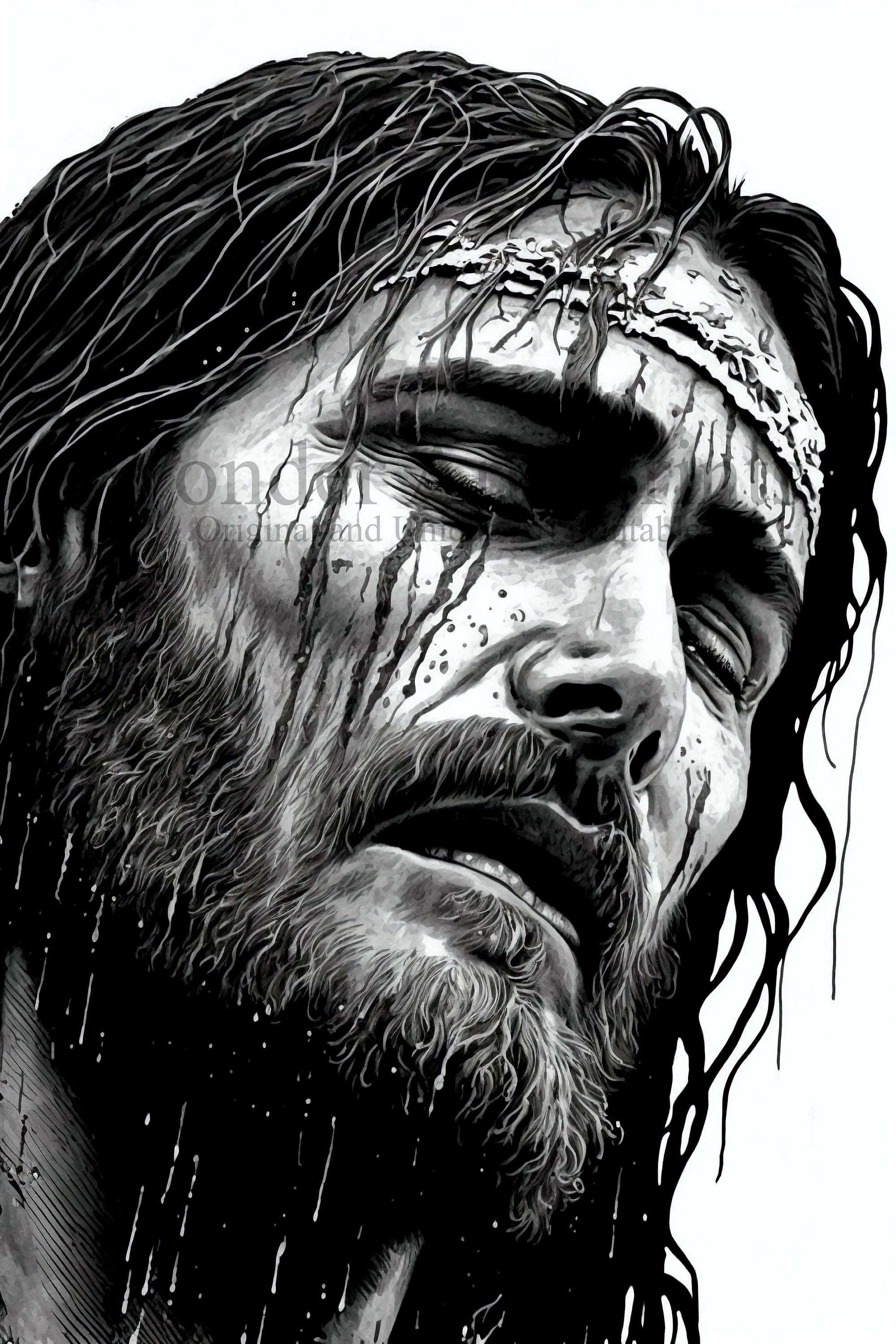 Jesus Painting the Suffering of Christ Christ Portrait - Etsy