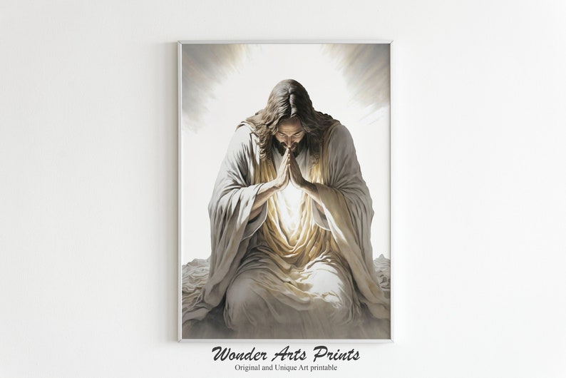 Jesus Praying Portrait Christ Picture LDS Original Painting - Etsy Hong ...