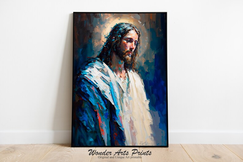 Jesus Art Painting, Jesus Portrait, Christ Print, Christian LDS Wall Art, Come Follow Me, Jesus ...