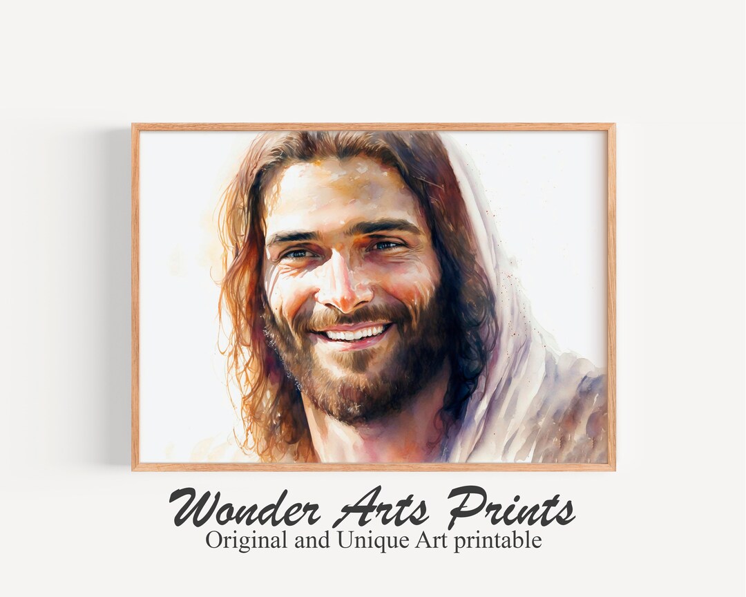 Jesus Laughing, Jesus Portrait, Christ LDS Painting, Catholic Print ...