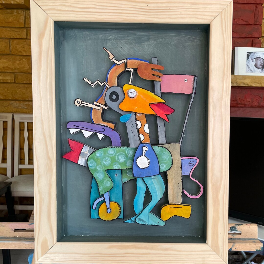 Abstract Painting by Cartoonist Irfan Sayar. Relief Painting Worked in ...