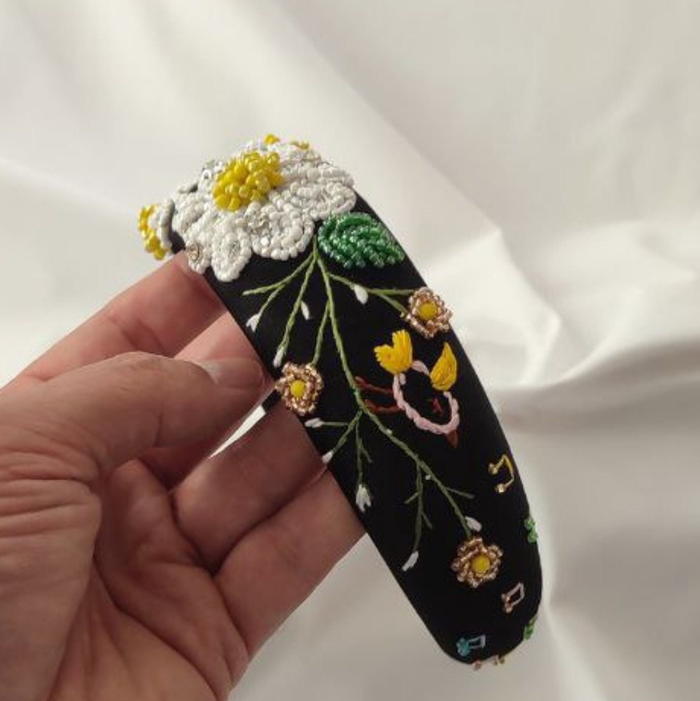 Handmade Embroidered Tiara,design Hair Accessory,daily Embroidered ...