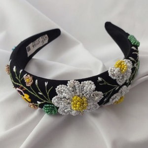 Handmade Embroidered Tiara,design Hair Accessory,daily Embroidered ...