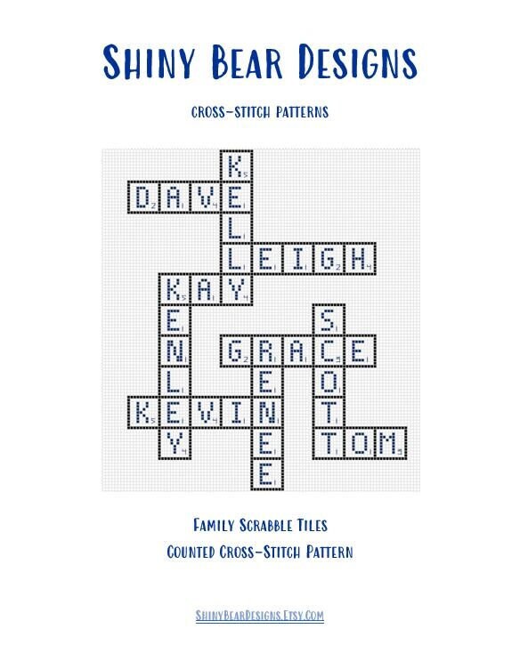Scrabble Tiles Cross Stitch Pattern (personalized) - Etsy