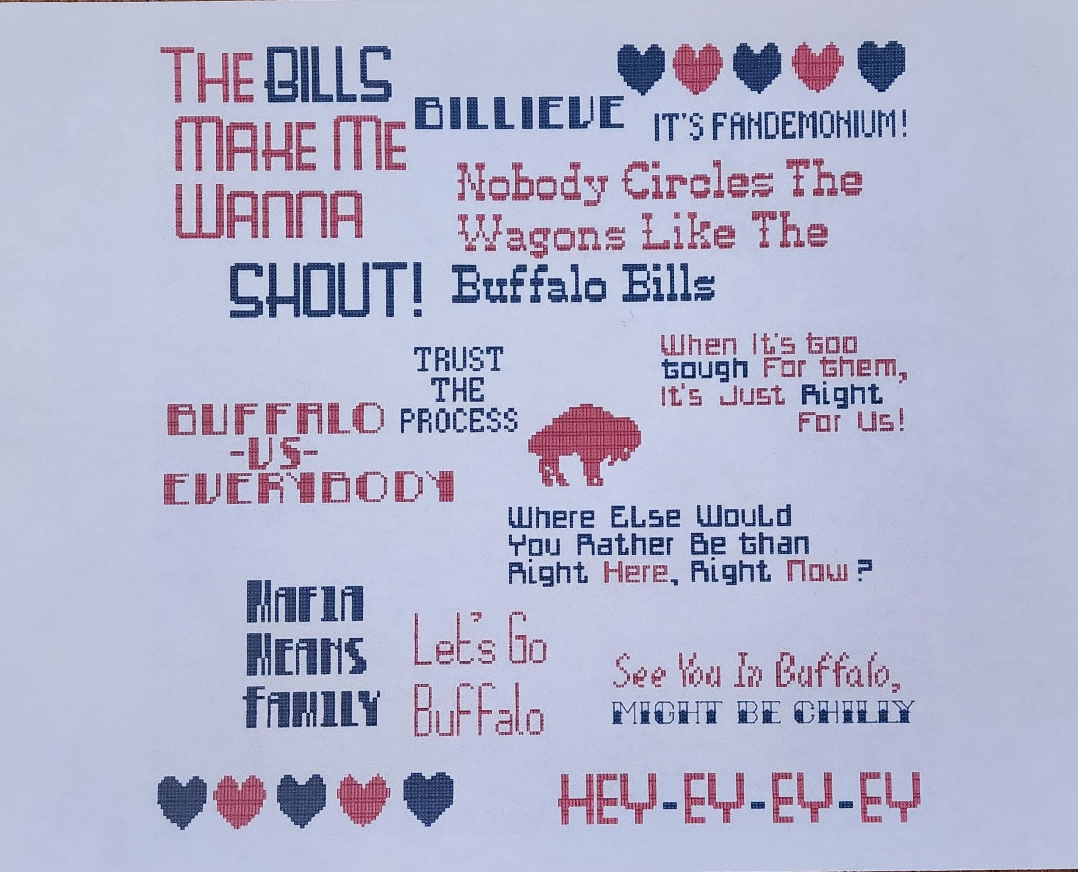 Buffalo Bills Cross Stitch Mottos - Etsy
