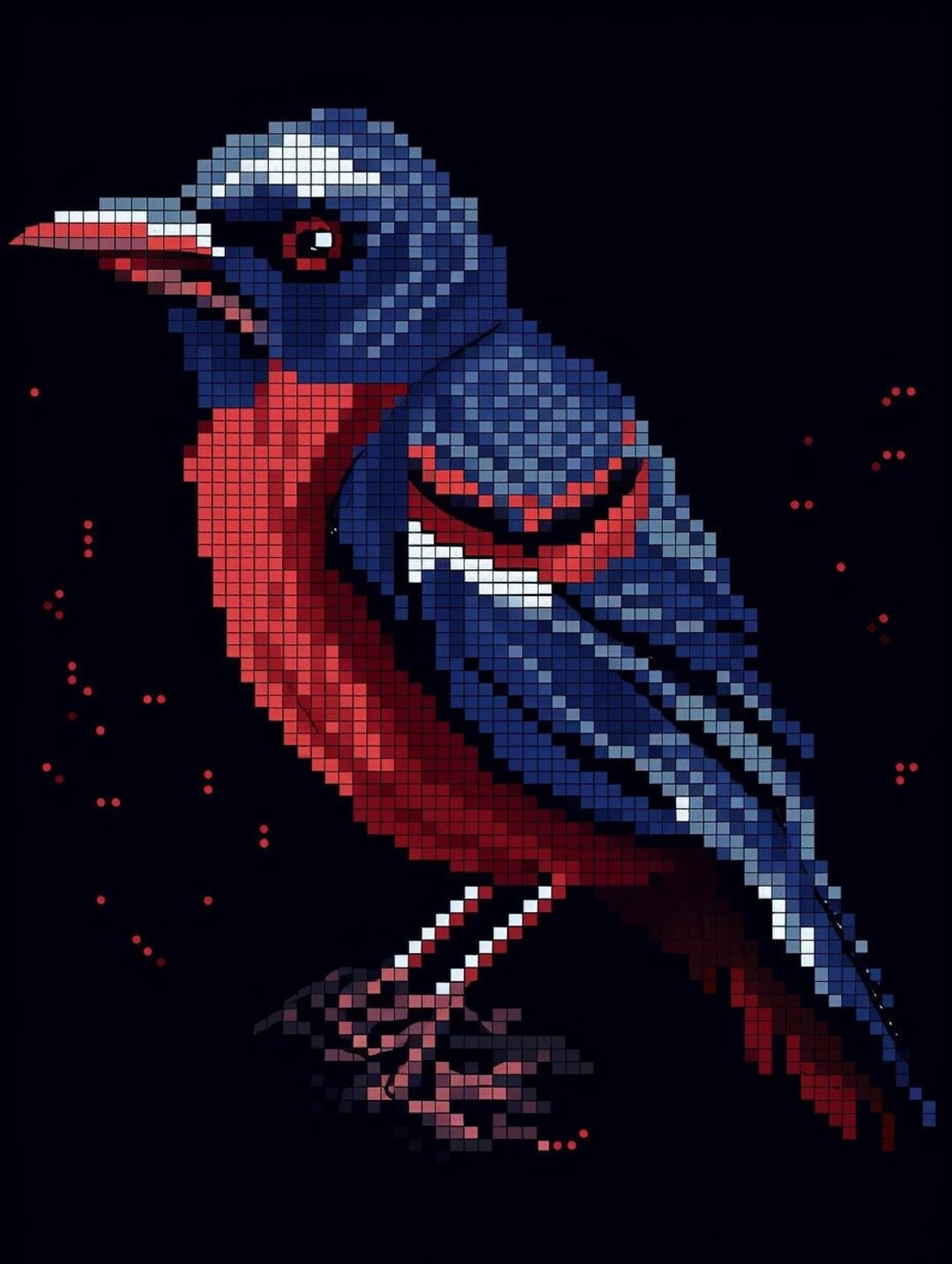 2K Bird Pixel Art, Minimal Art, Bedroom Décor, Minimal Living Room Art ...
