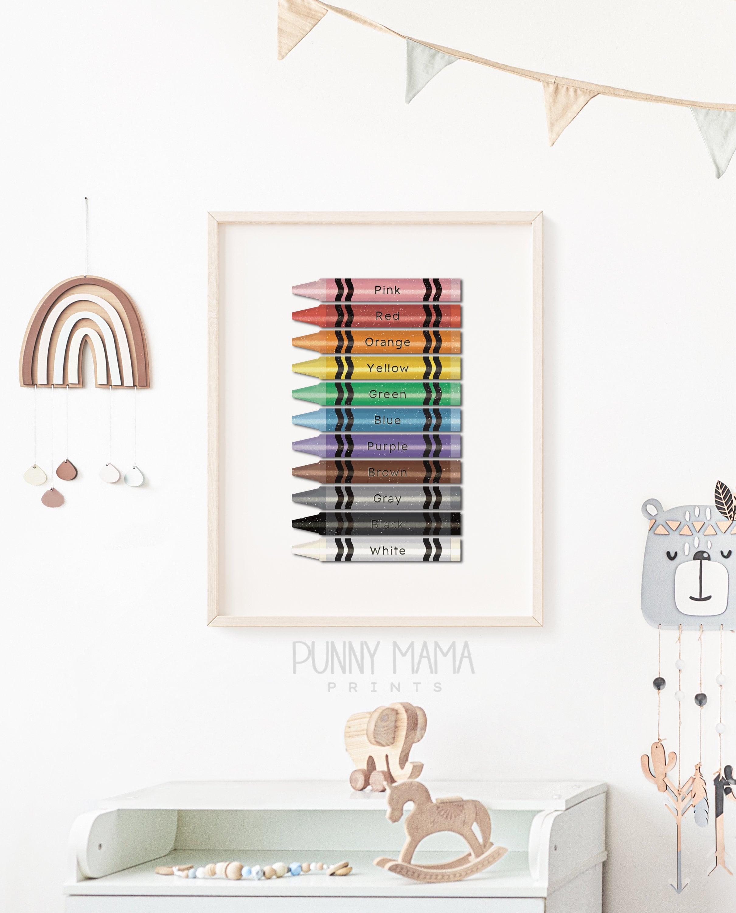 Colors Printable, Crayons Wall Art, Colorful Nursery Decor, Classroom ...