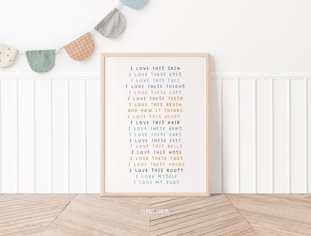 I Love My Body Poem PRINTABLE, Pastel Rainbow Decor, Body Appreciation ...