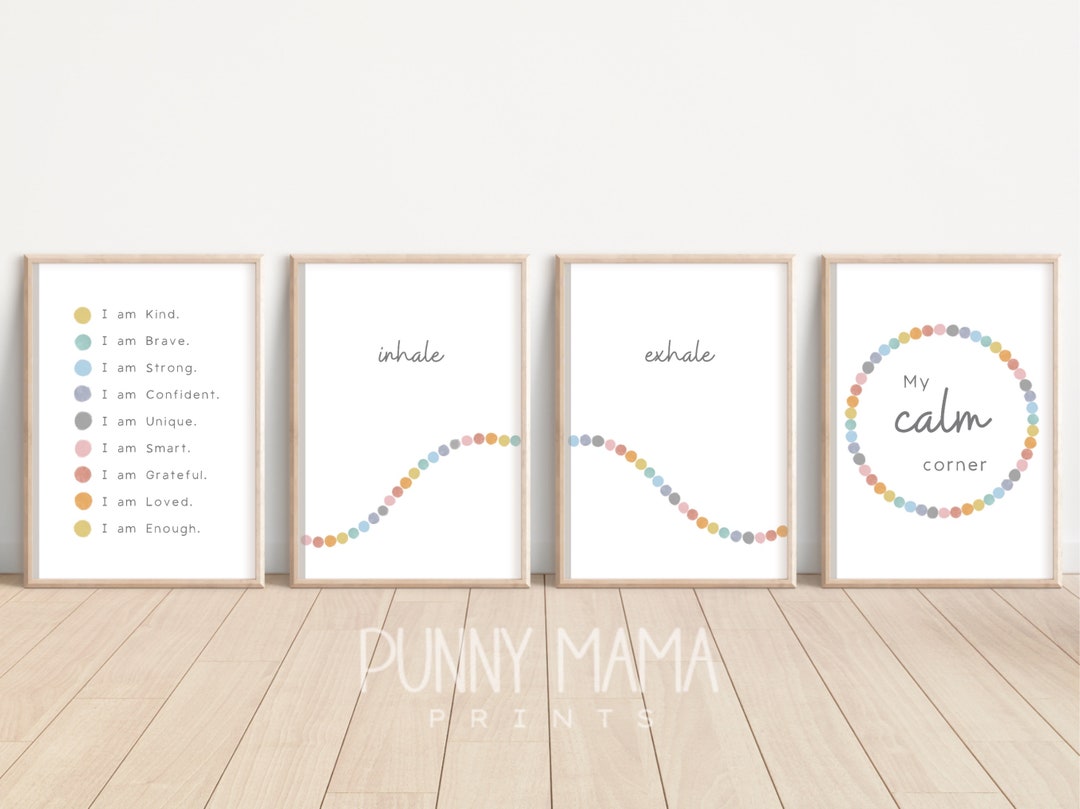 Calm Corner PRINTABLES, Pastel Rainbow, Kid & Toddler Prints, Positive ...