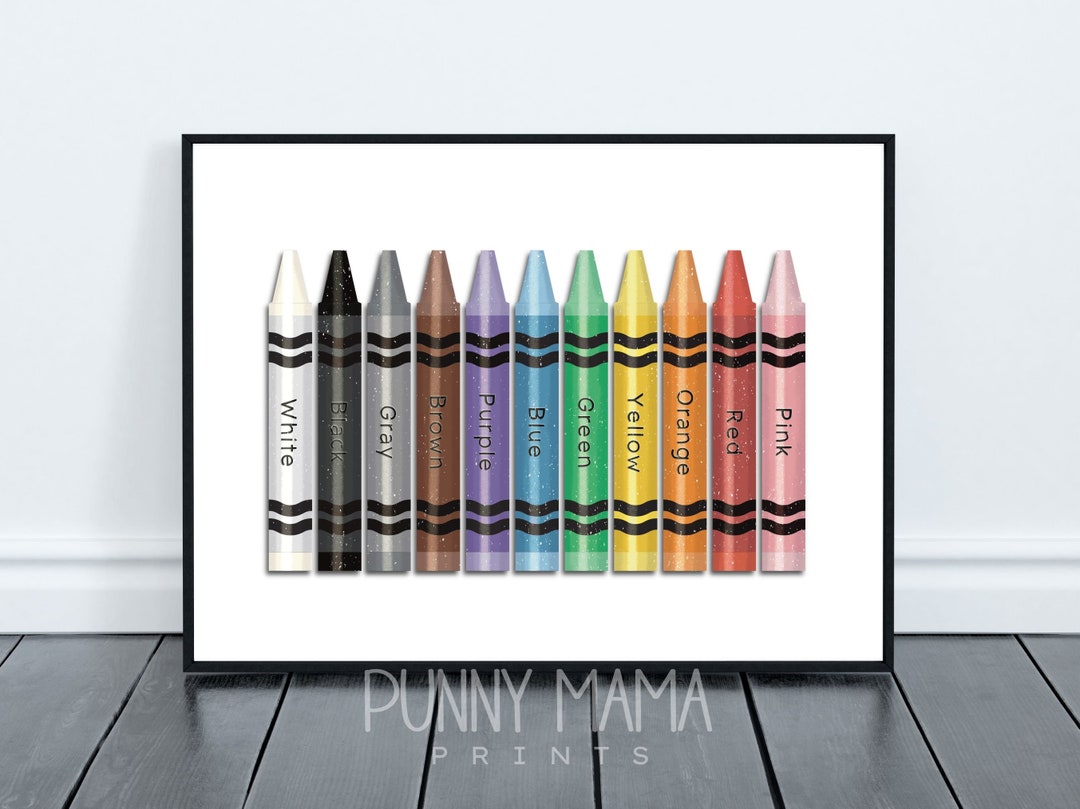 Printable Crayon Colors Wall Art, Playroom Prints, Nursery Wall Art ...