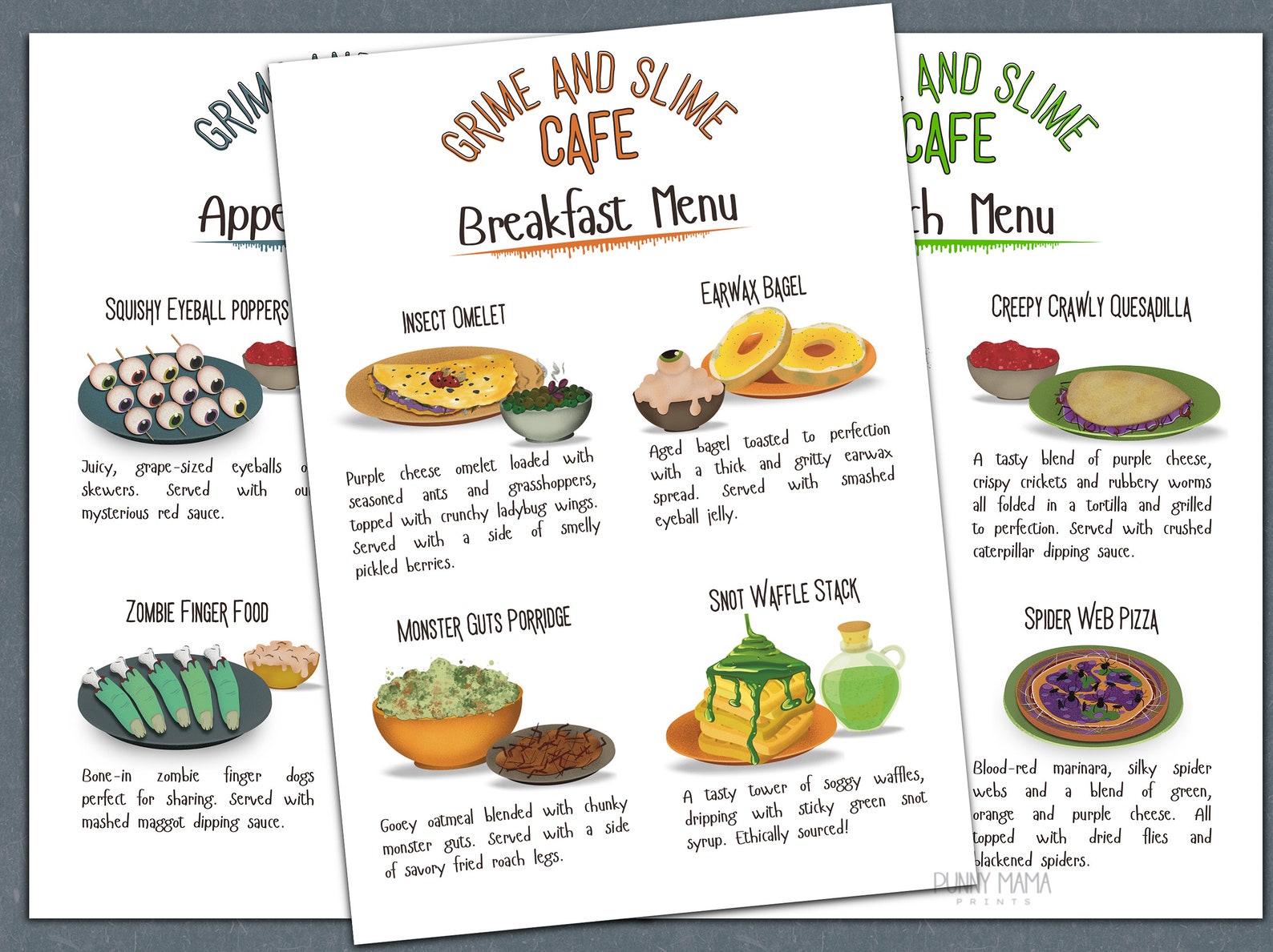 Printable Silly Play Menus, Gross Fun Unusual Menu, Restaurant Play ...