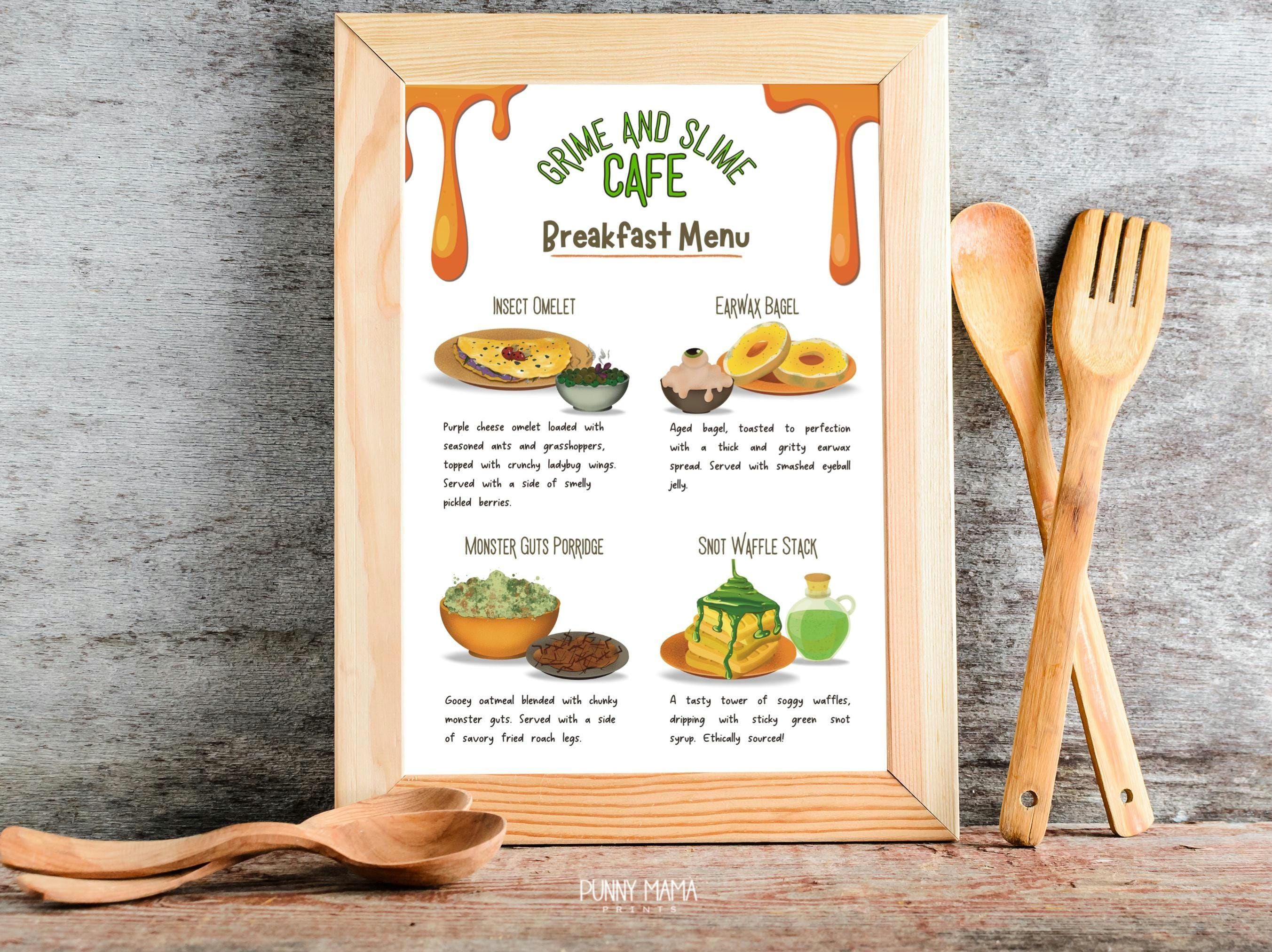 Printable Silly Play Menus, Gross Fun Unusual Menu, Restaurant Play ...