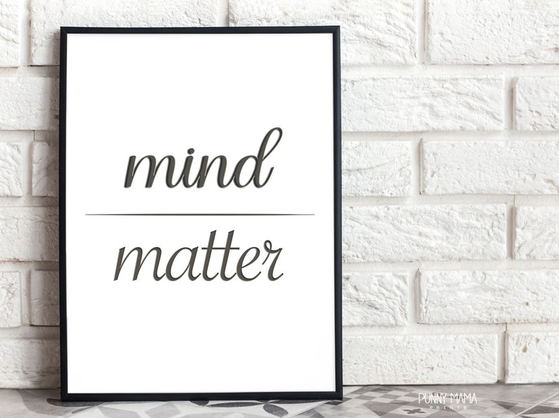 Mind Over Matter PRINT Typography Wall Art Mental Strength Mindfulness ...