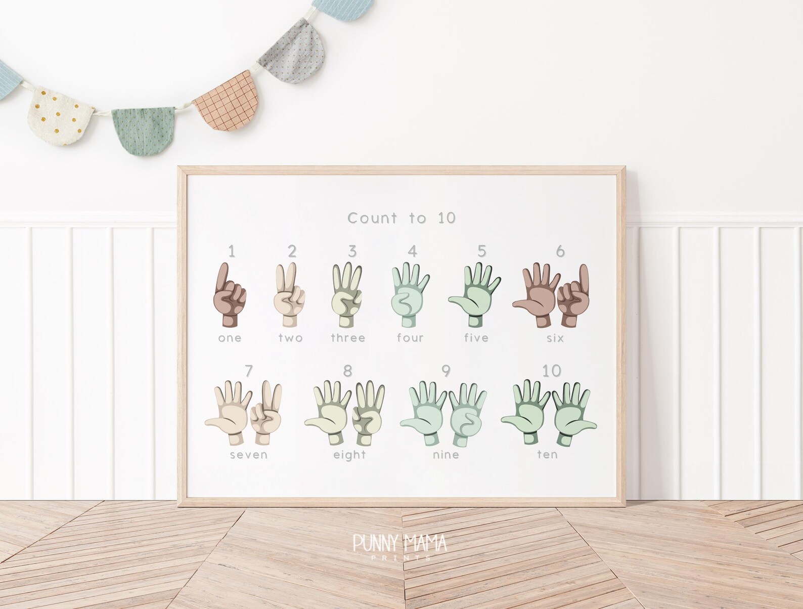 Finger Counting to 10 Printable, Neutral Earth Tones, Cute Educational ...