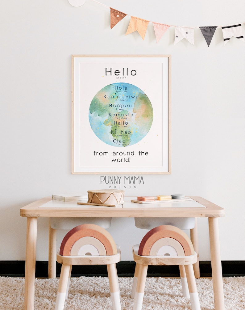 Hello From Around the World Art Printable Say Hello in Different ...