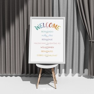 Welcome in Different Languages Printable Set Pastel Rainbow Welcome to ...