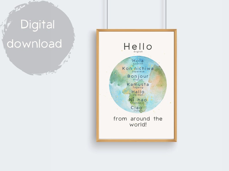 Hello From Around the World Art Printable Say Hello in Different ...