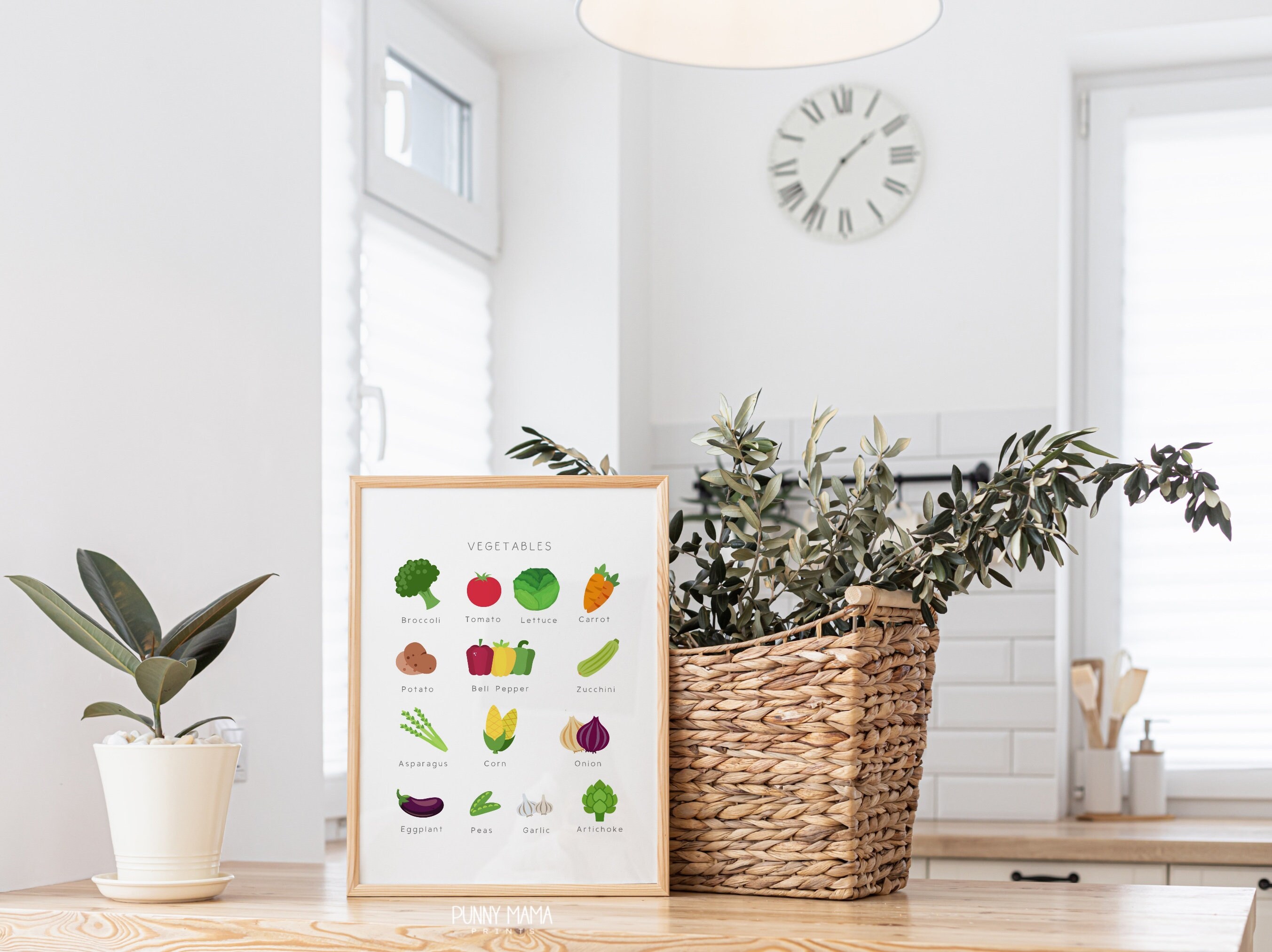 Fruit and Vegetable Print Set Colorful Fruit Veggie Wall Art Toddler ...
