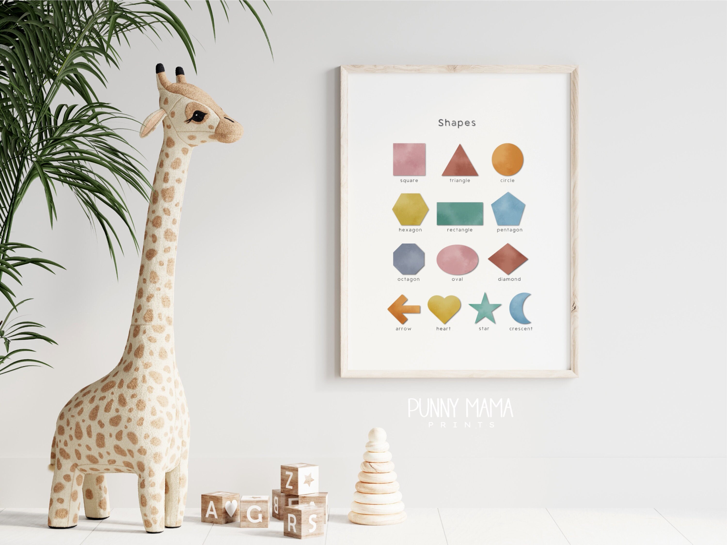Shapes Printable Pastel Rainbow Geometric 2D Shapes Kids Printable ...