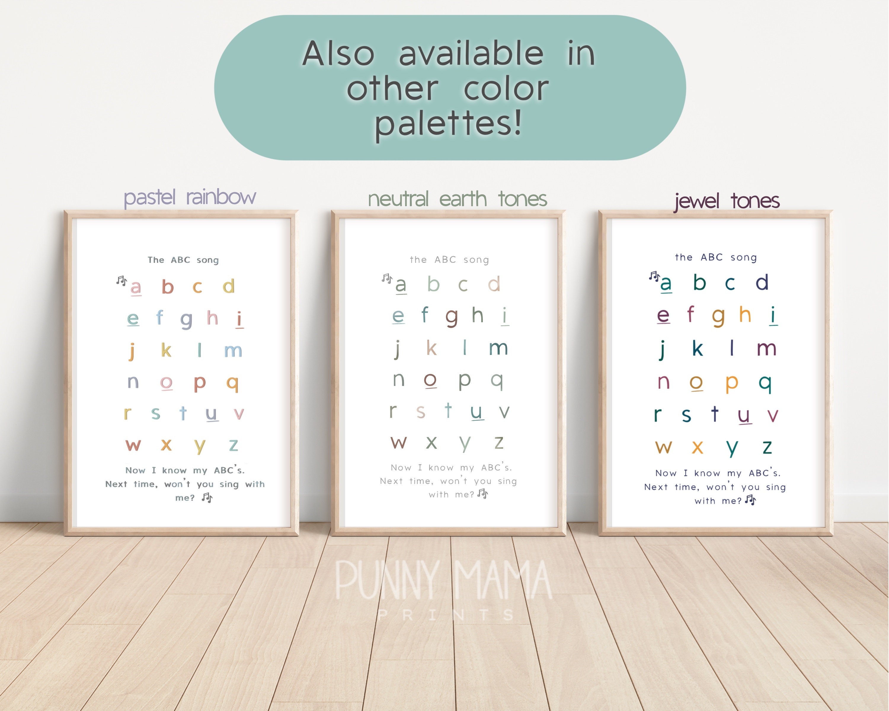 Sing the ABC Song Printable Pastel Rainbow Kids Fun Educational ...
